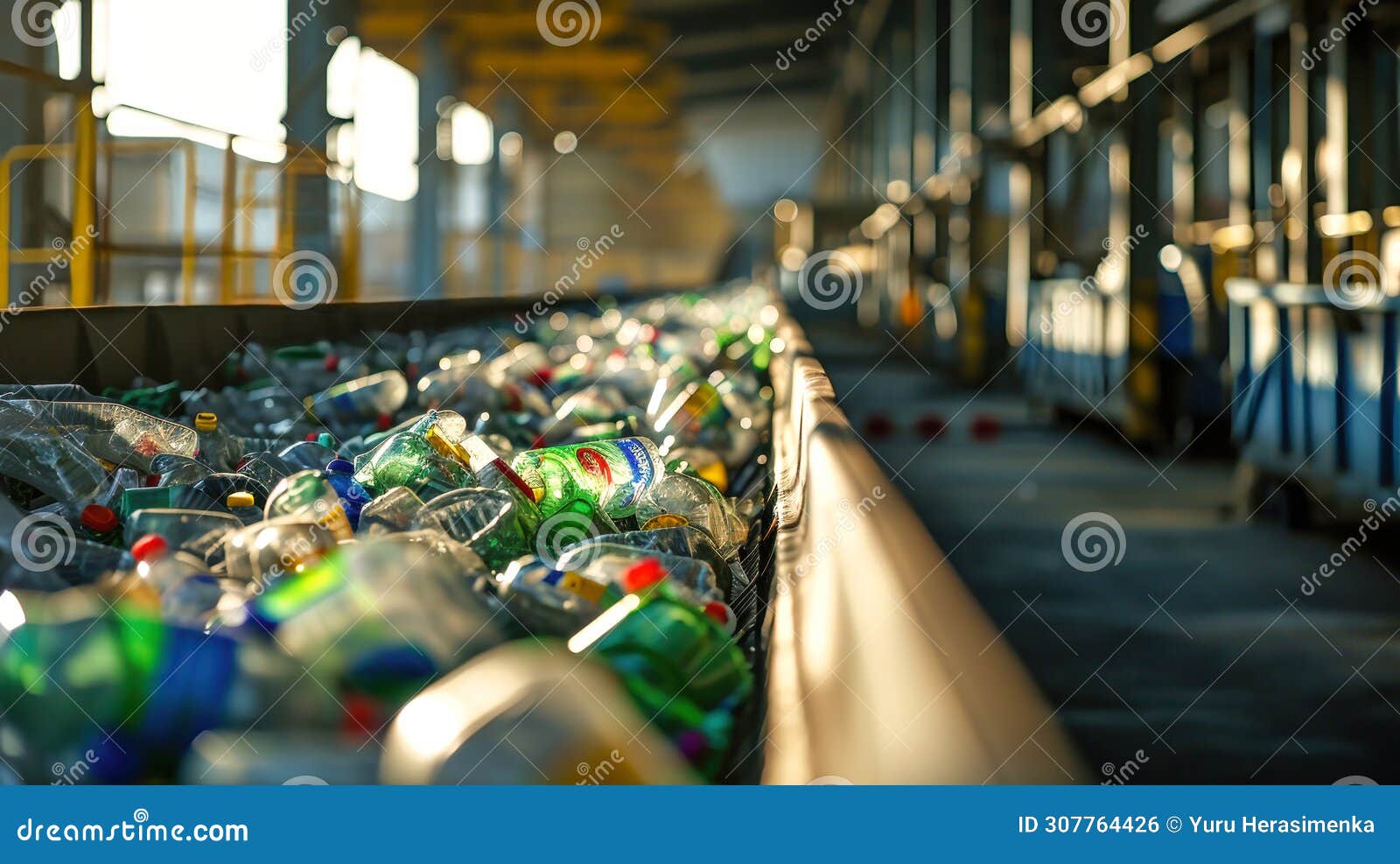 Piles of Trash Inside a Waste Processing Building Stock Illustration ...