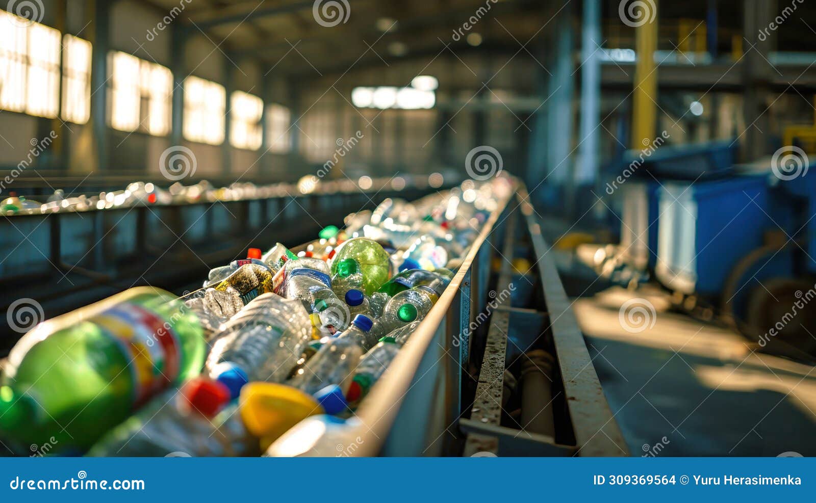 Piles of Trash Inside a Waste Processing Building Stock Illustration ...
