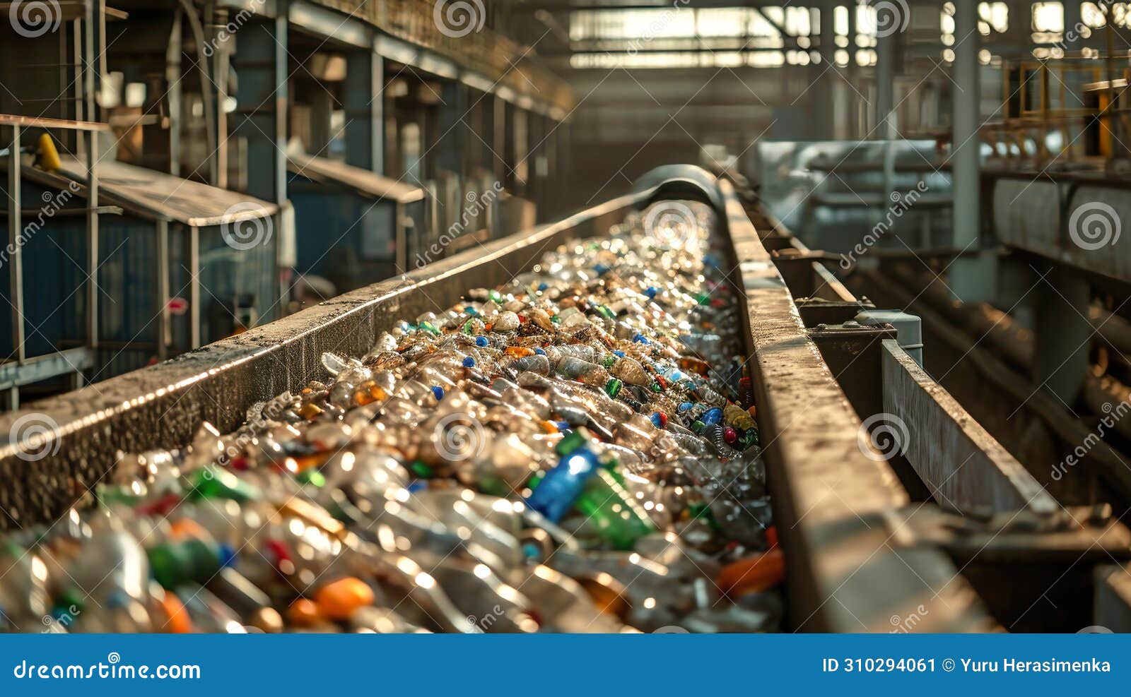 Piles of Trash Inside a Waste Processing Building Stock Illustration ...