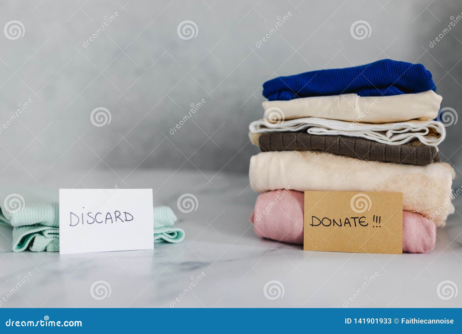 Piles of Tshirts and Clothes Being Sorted into Keep Discard and Donate ...