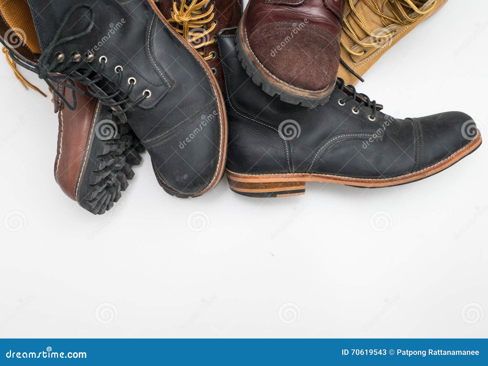 Piles of Variety Color Men Boots Stock Image - Image of boot ...
