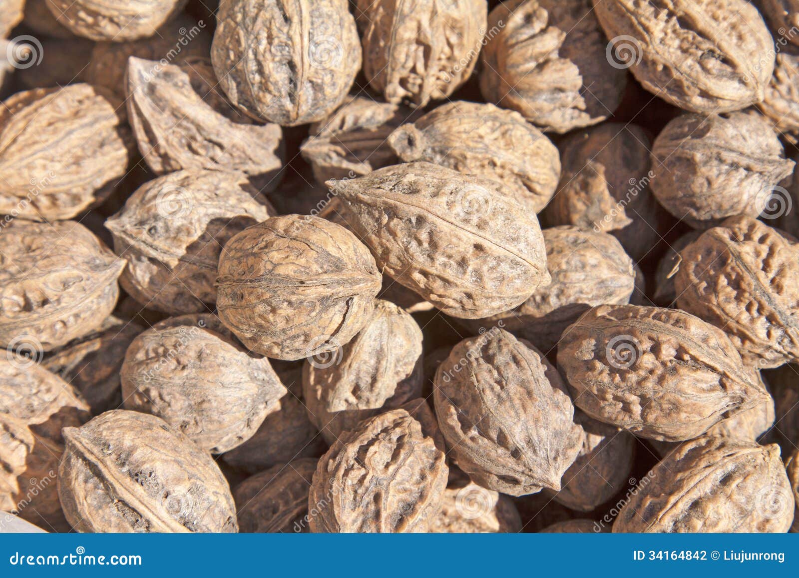 Piles of Walnut Together in a Market Stock Photo - Image of food ...