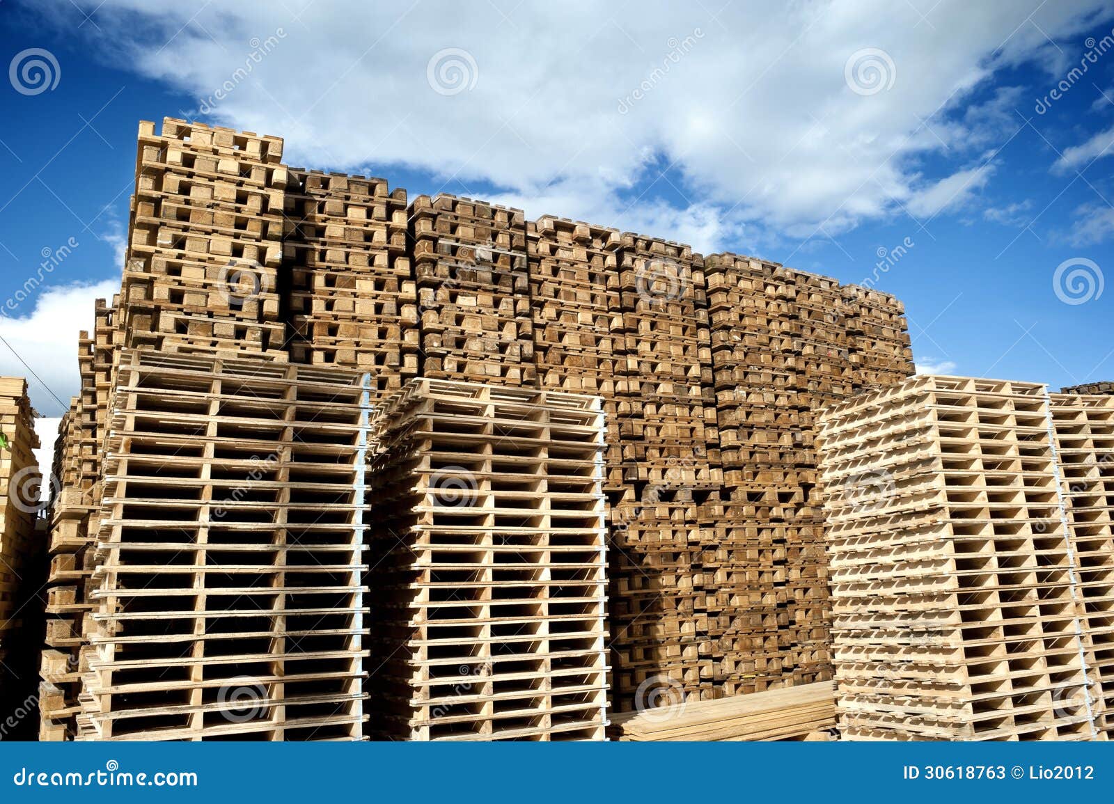 Wooden Pallets. Wood Texture. Pallets Stacked In Piles Stock ...