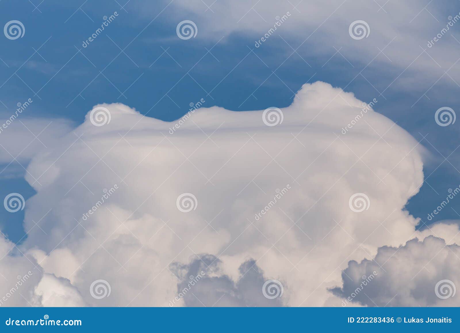 Pileus Cap on Top of Cumulus Clouds, White Cumulus Clouds Stock Photo ...