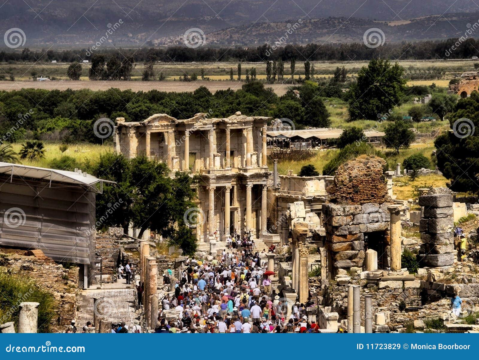 Ephesus, Turkey - June 01, 2018 : People Are Observing Ruins Of Celsus ...