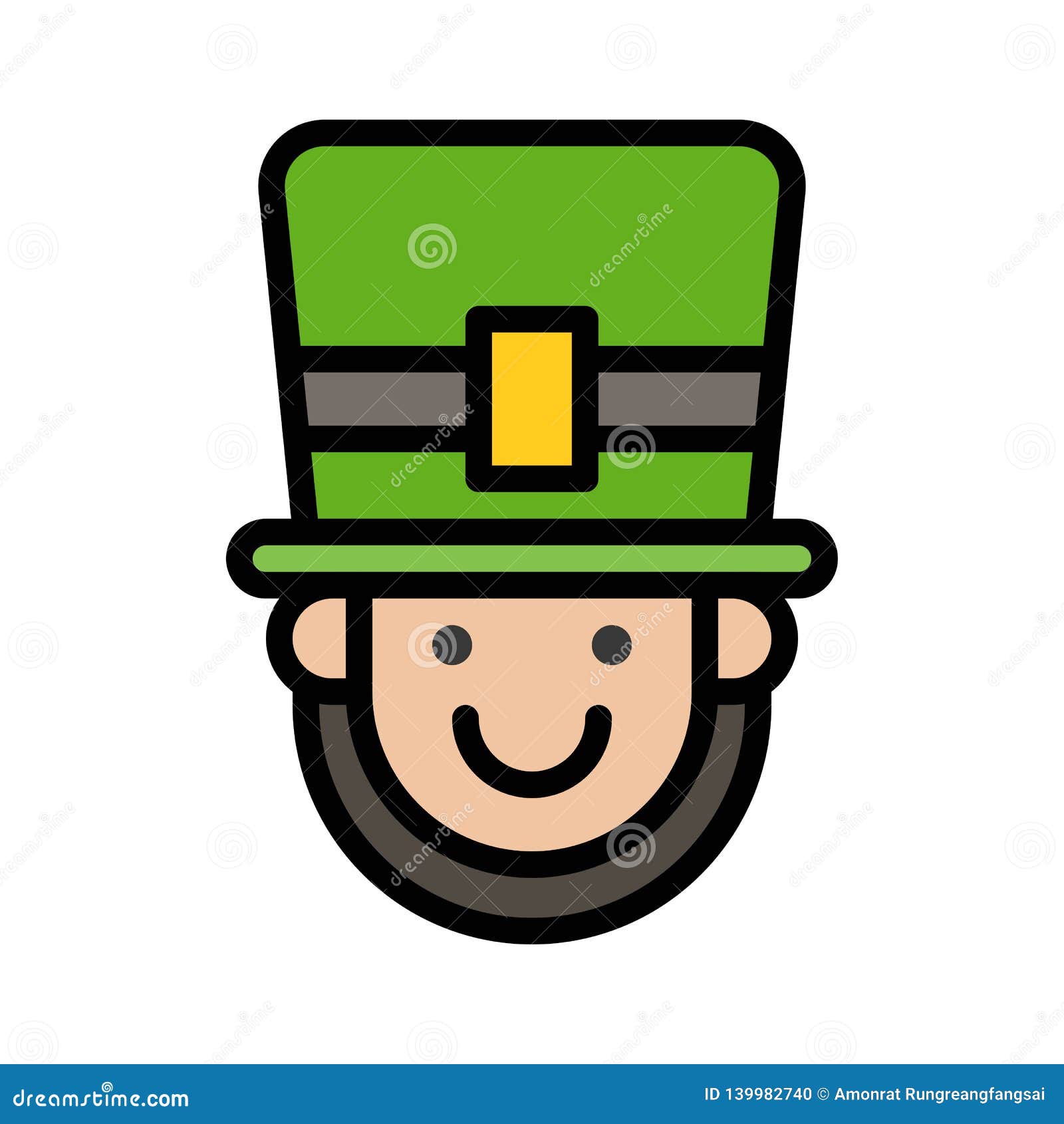 Pilgrim Face Vector, Feast of Saint Patrick Filled Icon Editable ...