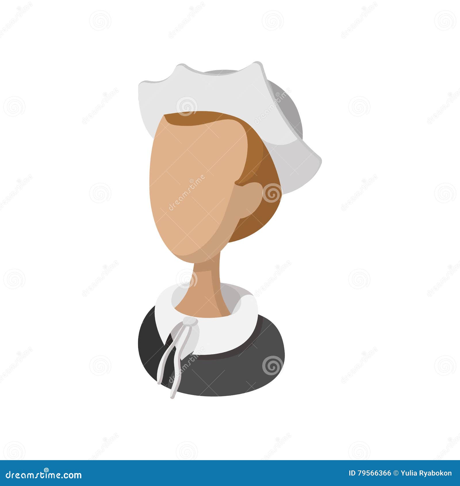 Pilgrim girl cartoon icon stock vector. Illustration of costume - 79566366