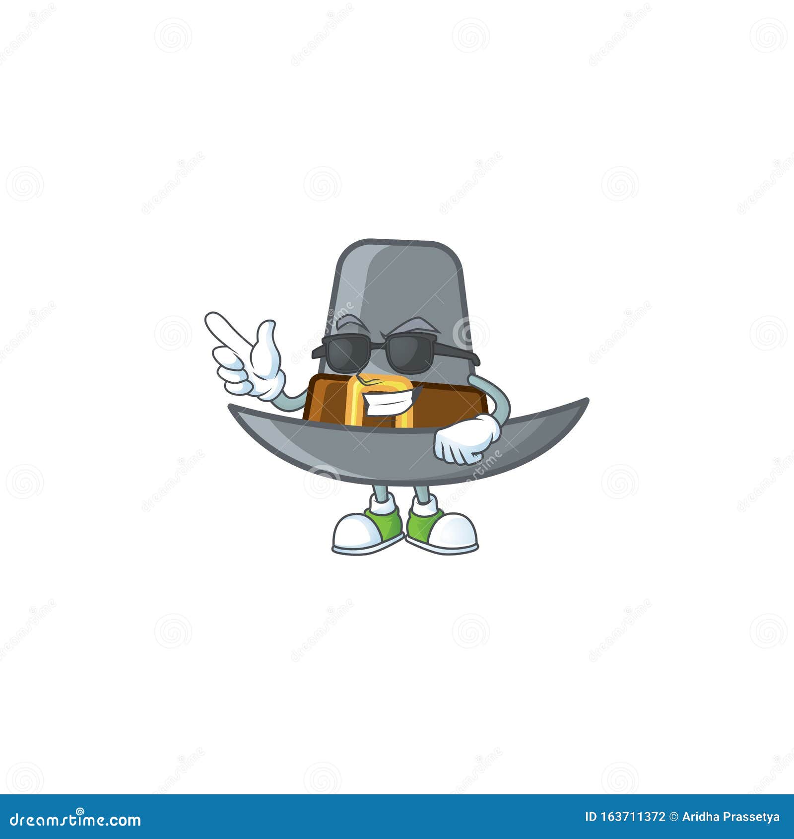 Pilgrim Hat in the Cartoon Character Super Cool Stock Vector ...