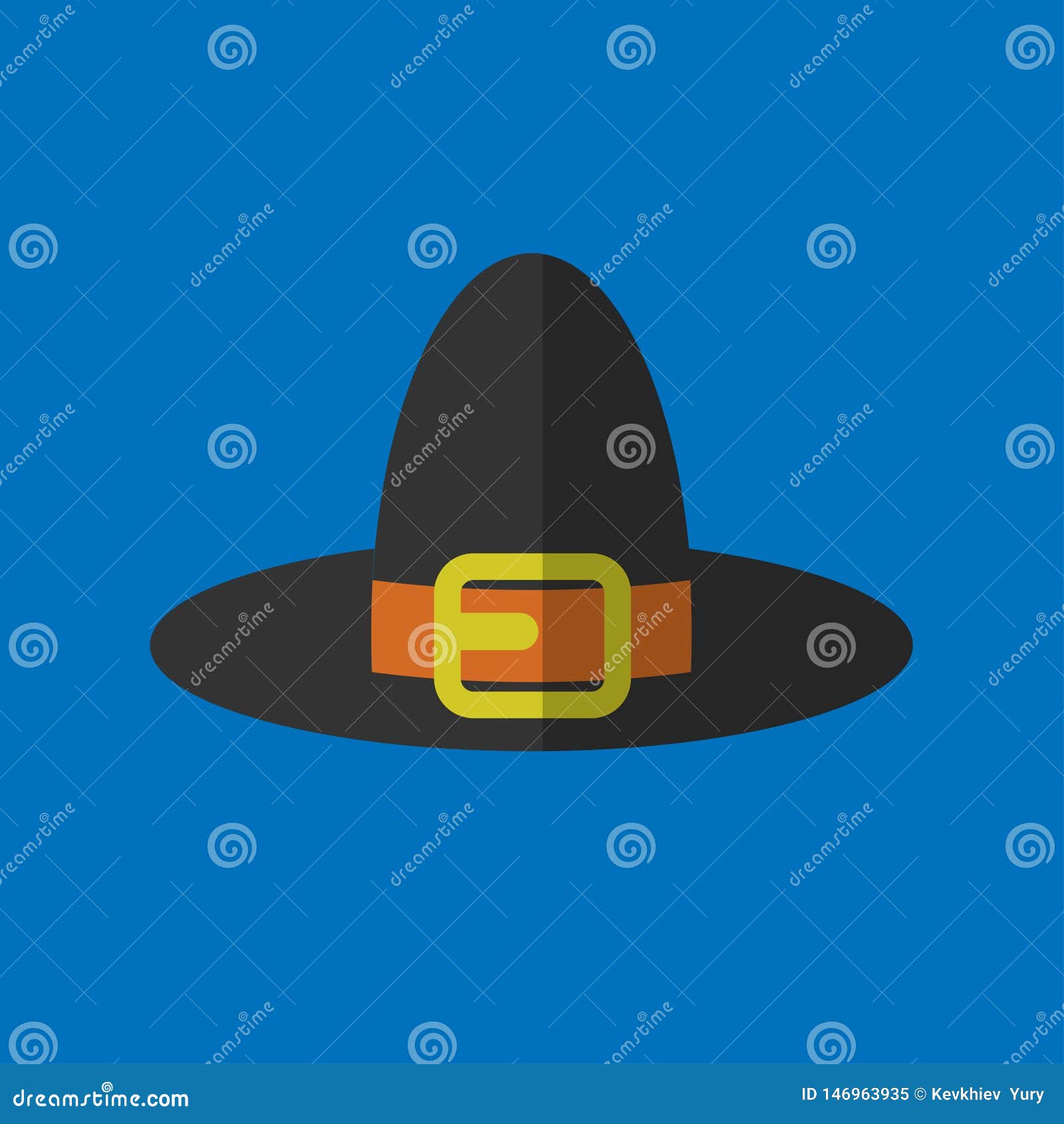 Pilgrim Hat. EPS10 Vector Illustration Stock Vector - Illustration of ...