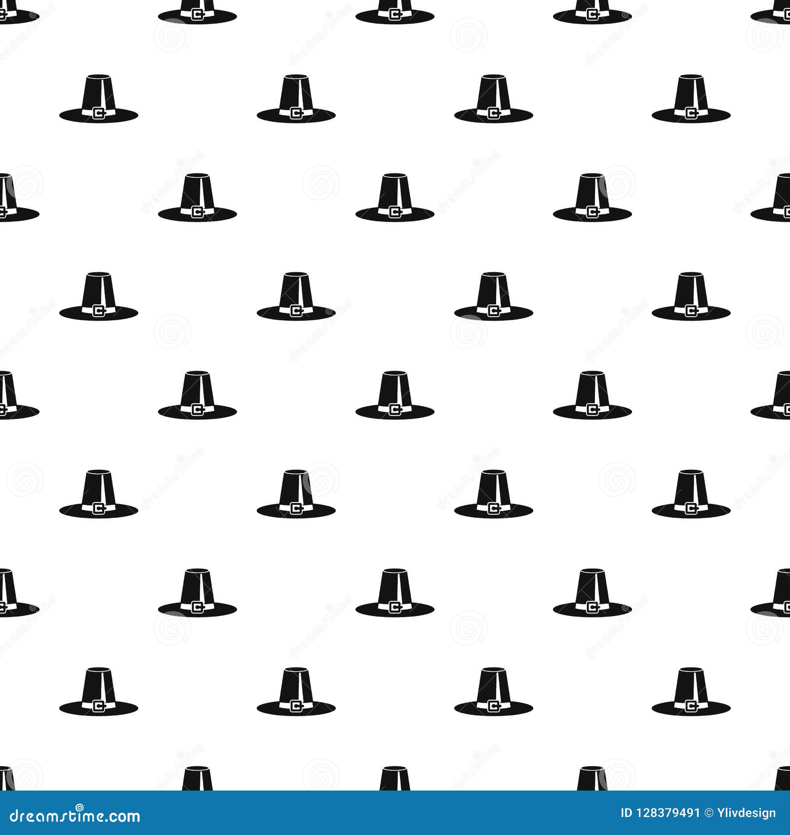 Pilgrim Hat Pattern, Simple Style Stock Illustration - Illustration of ...