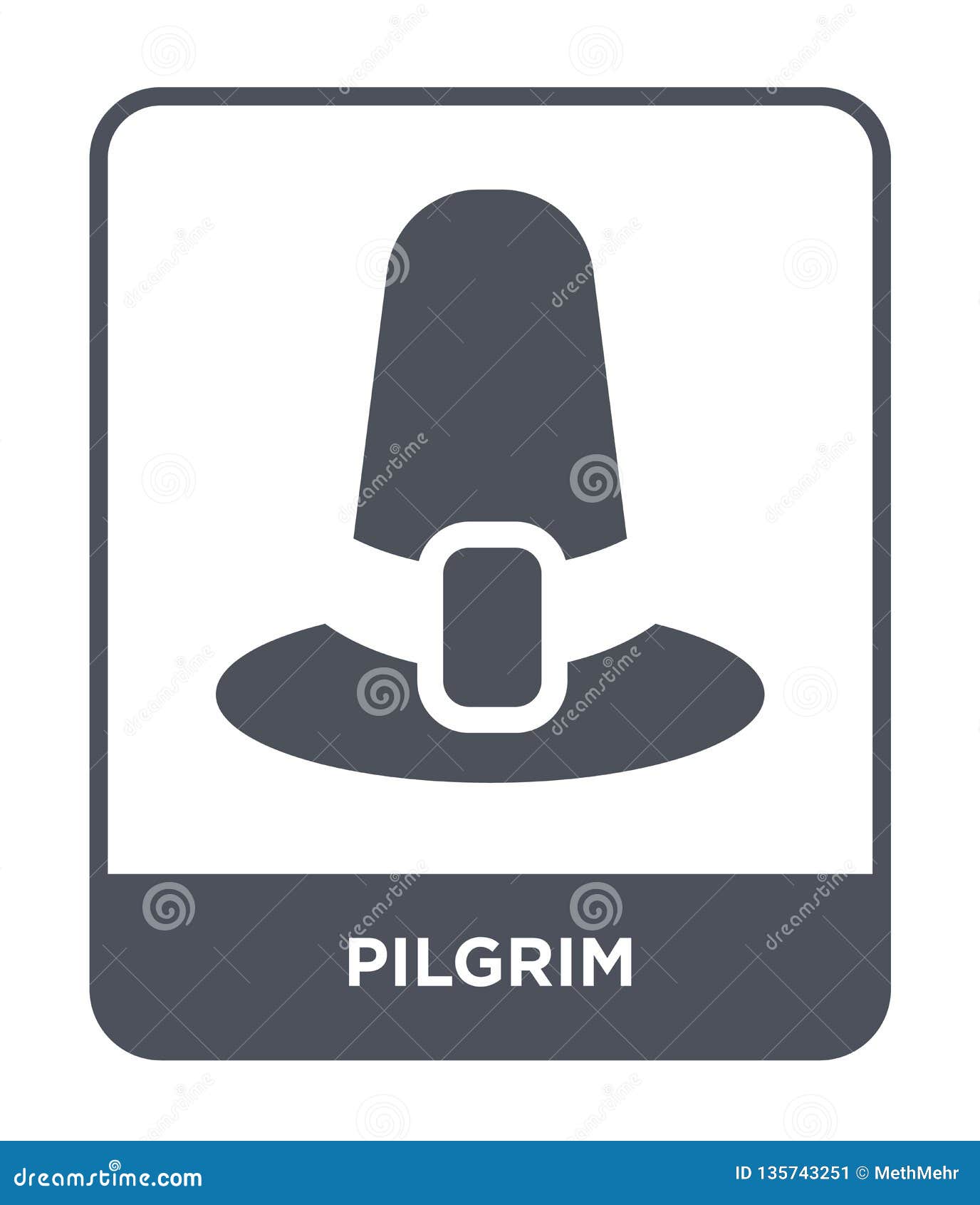 Pilgrim Icon in Trendy Design Style. Pilgrim Icon Isolated on White ...