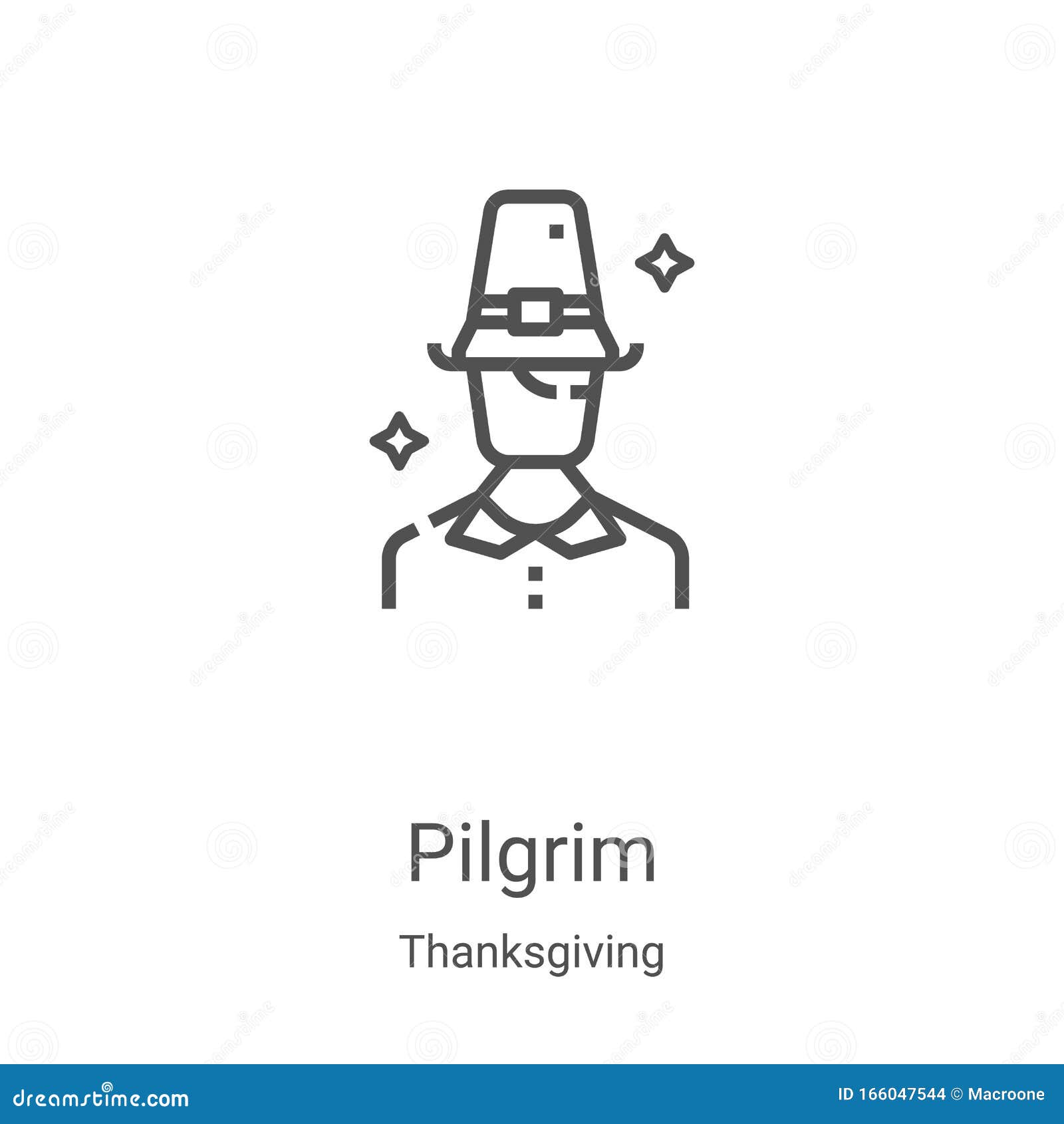 Pilgrim Icon Vector from Thanksgiving Collection. Thin Line Pilgrim ...