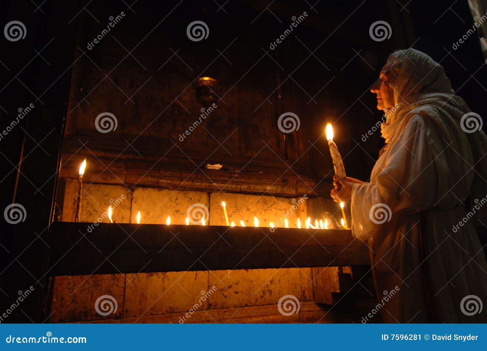 The Pilgrim Prays On The Steps Of The Church Of The Holy Sepulchre In ...