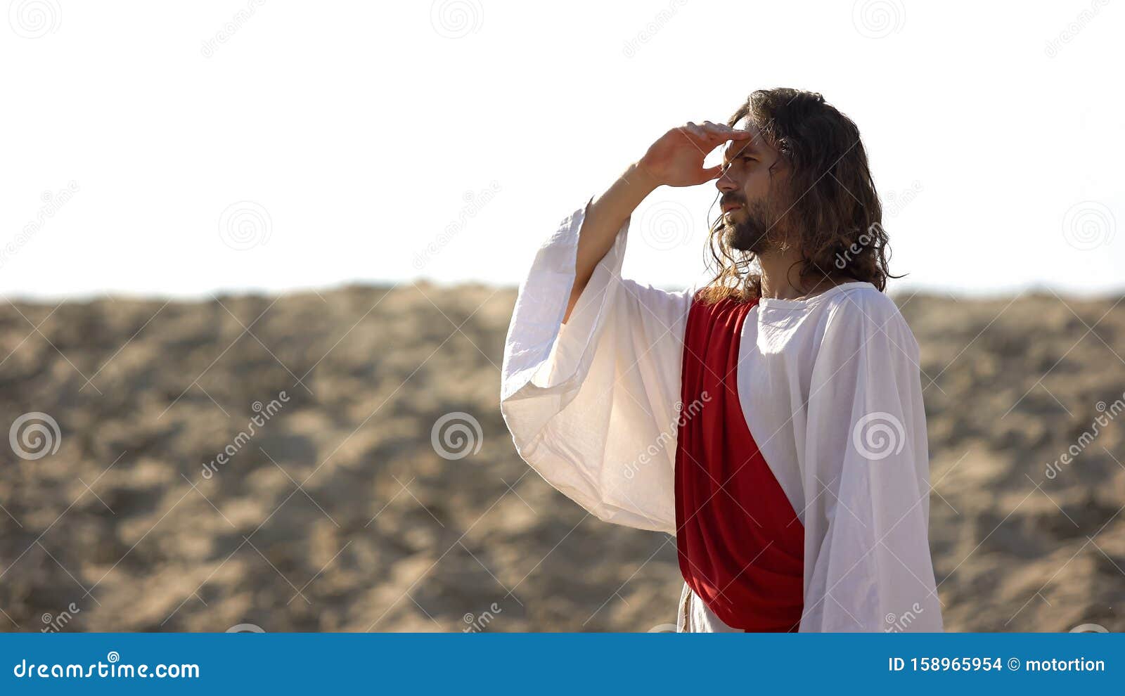 Pilgrim Looking Out Lost Path in Desert, Concept of Religious Doubts ...