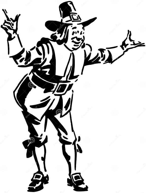 Pilgrim Man stock vector. Illustration of clip, fifties - 42095693