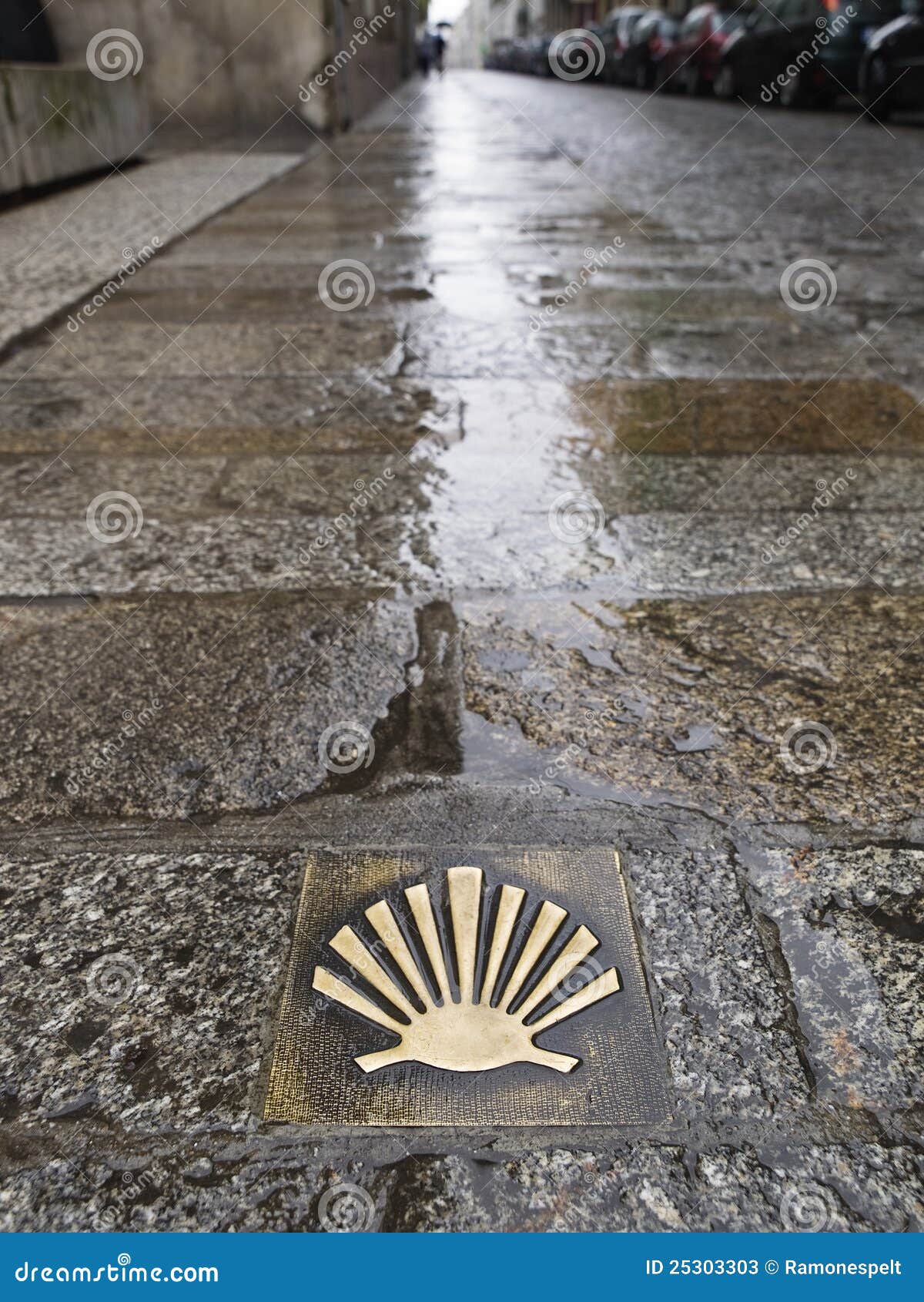 Pilgrim S Shell the Way of Santiago De Compostela. Stock Image - Image ...