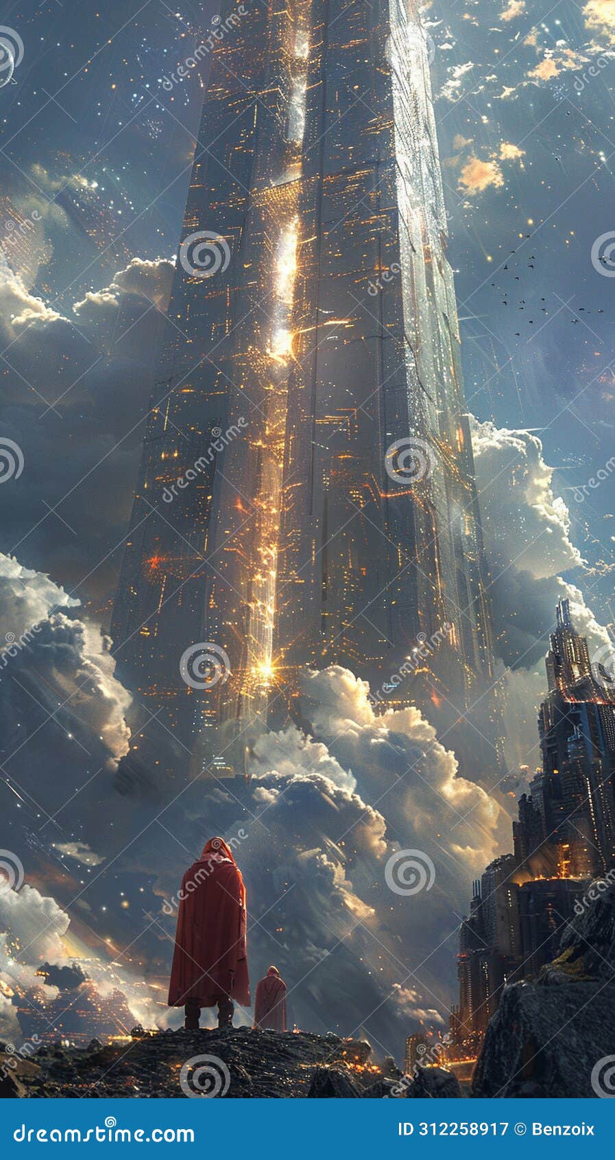 Pilgrim at the Shrine of the Skybound Stock Image - Image of spiritism ...