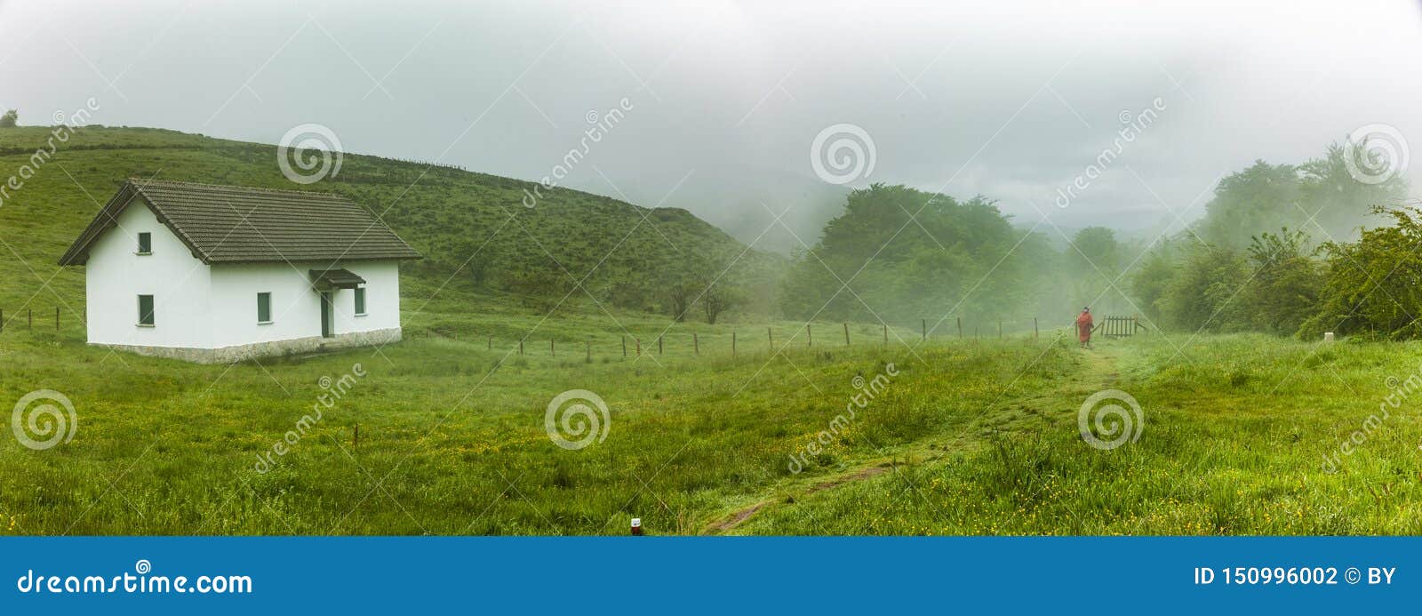 Pilgrim on st. james way stock photo. Image of santiago - 150996002
