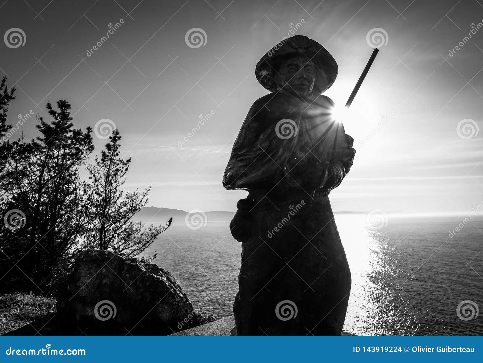 Pilgrim Statue in Finisterre - Spain Stock Photo - Image of history ...