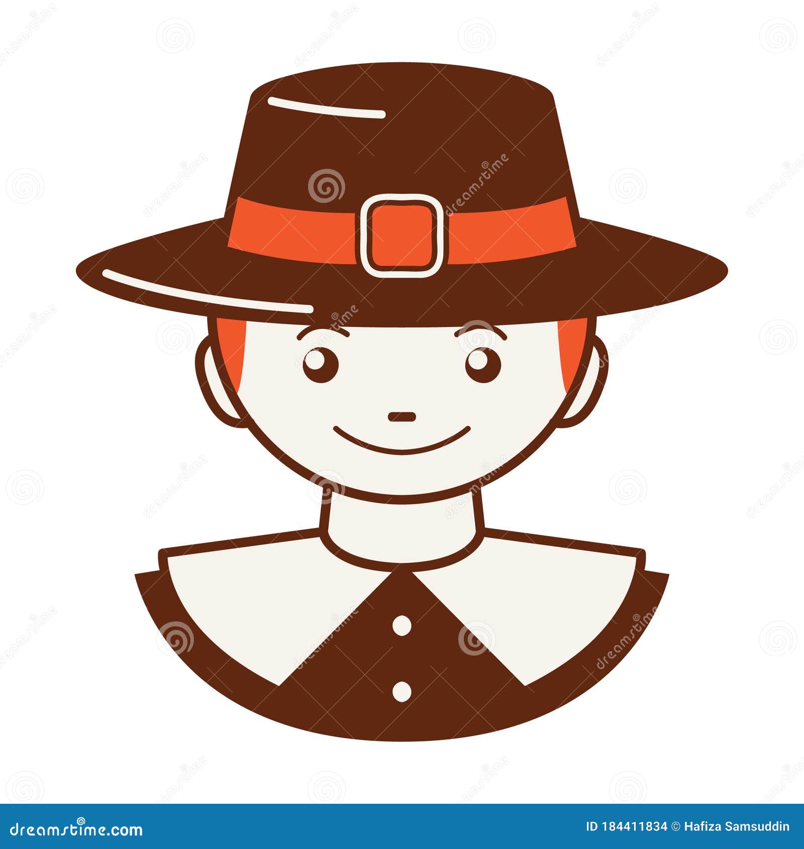 Pilgrim. Vector Illustration Decorative Background Design Stock ...