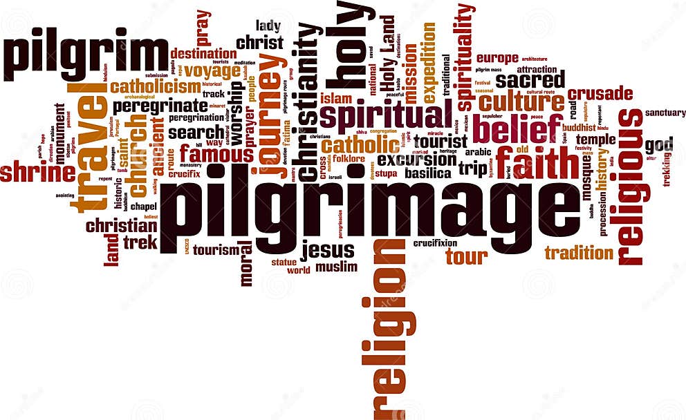 Pilgrimage word cloud stock vector. Illustration of procession - 182648601