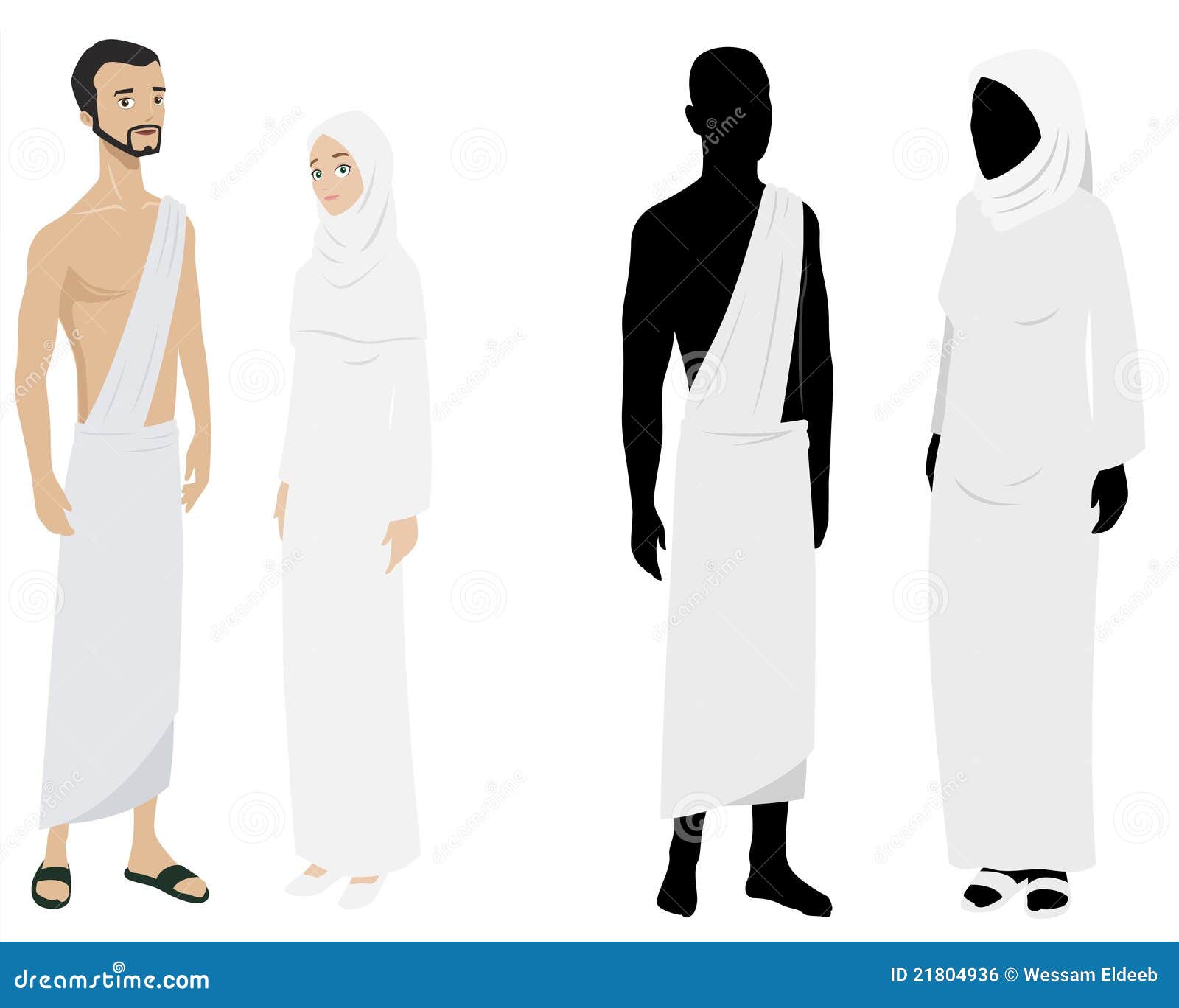Silhouettes Of Pilgrims Following God Cartoon Vector | CartoonDealer ...