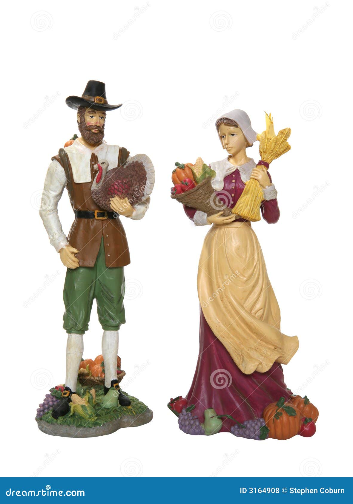 Pilgrims stock photo. Image of figure, couple, food, holiday - 3164908