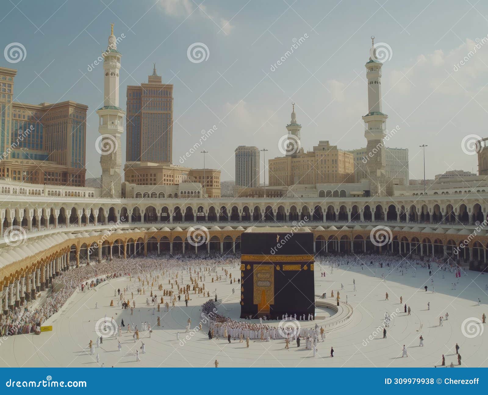 Pilgrims at the Sacred Kaaba in Mecca Stock Photo - Image of east ...