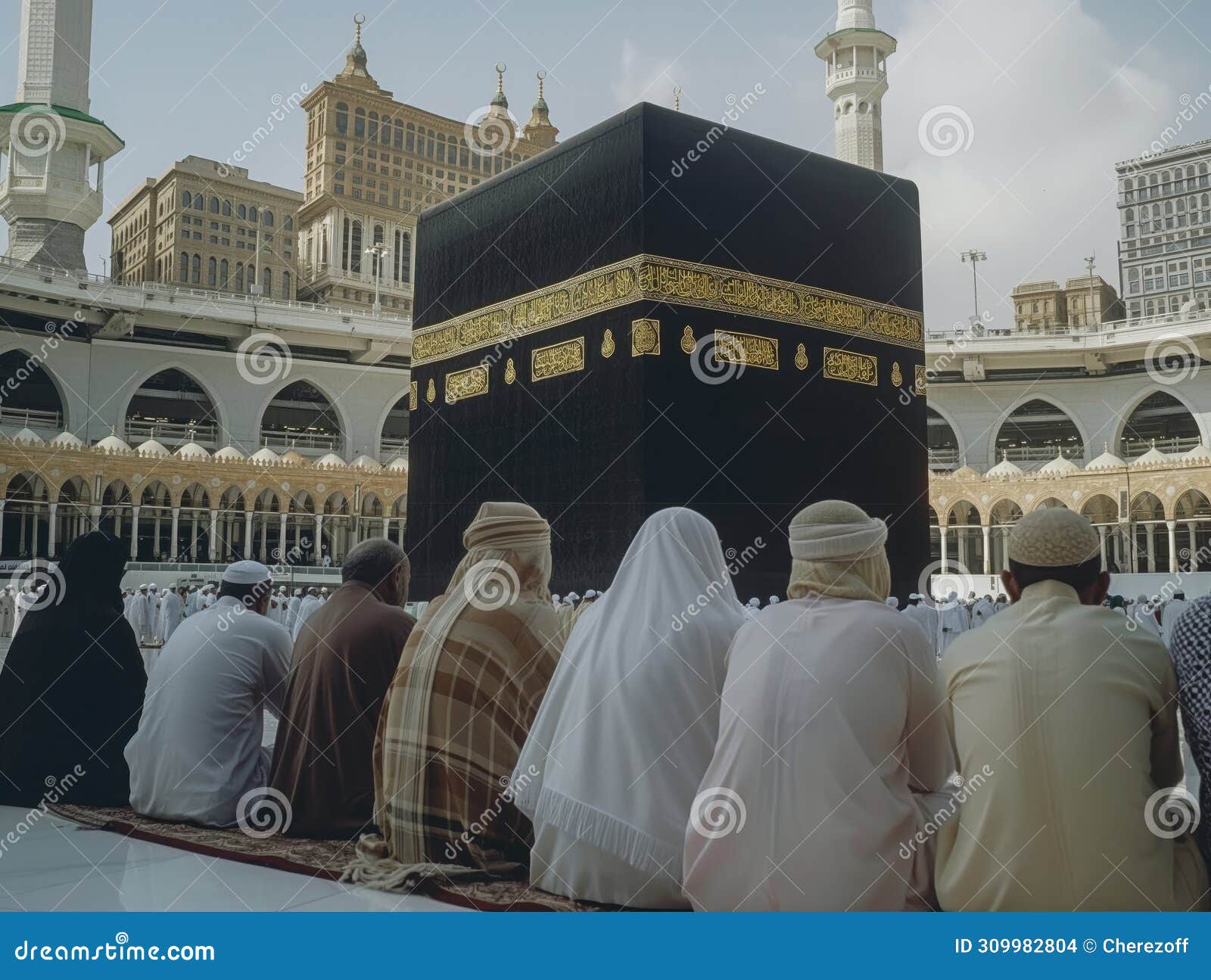 Pilgrims at the Sacred Kaaba in Mecca Stock Photo - Image of masjid ...