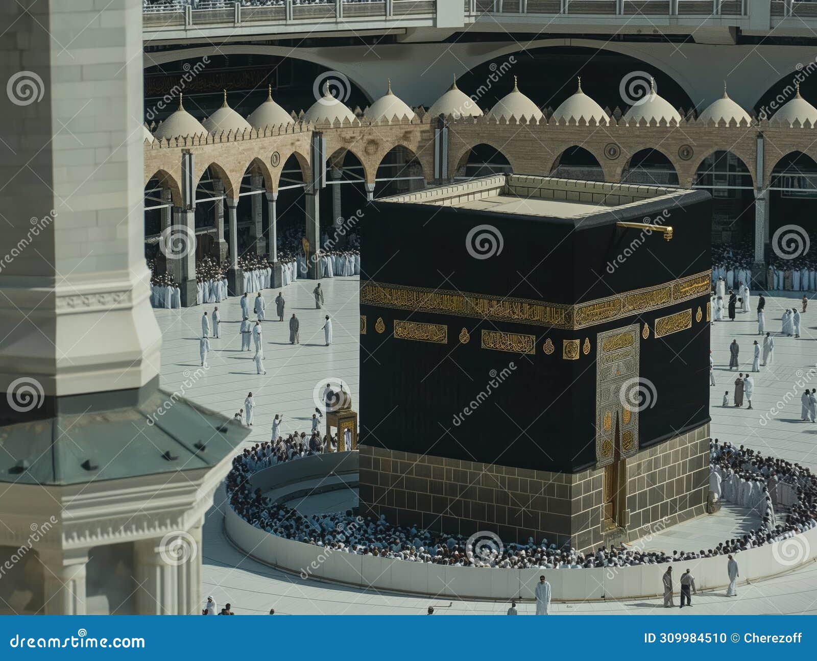 Pilgrims at the Sacred Kaaba in Mecca Stock Photo - Image of middle ...