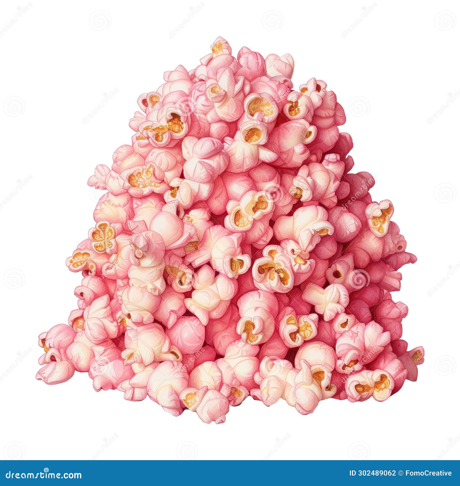 Pilha De Pipoca Com Pipoca Rosa Foto de Stock - Ilustração de ...