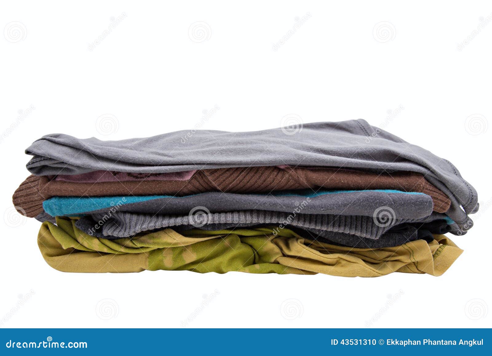 Pilha De Roupa Isolada No Branco Foto de Stock - Imagem de objeto ...