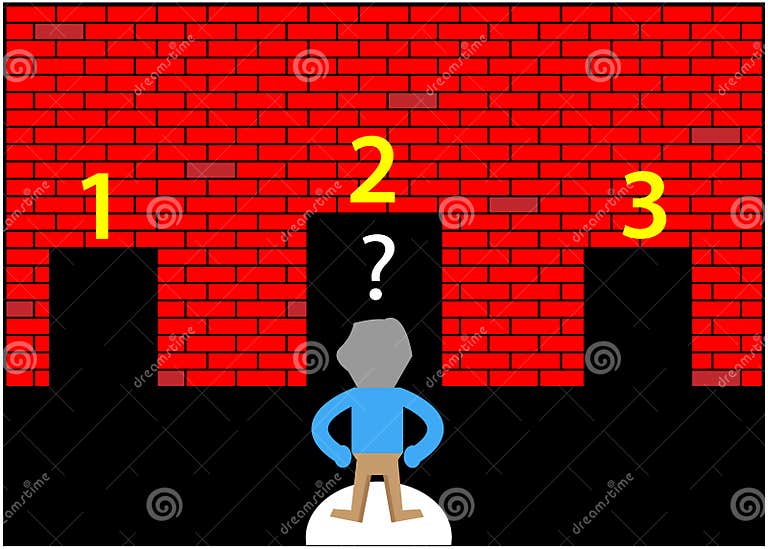 Businessmen and Three Doors. Concept for Make the Right Choice Stock ...