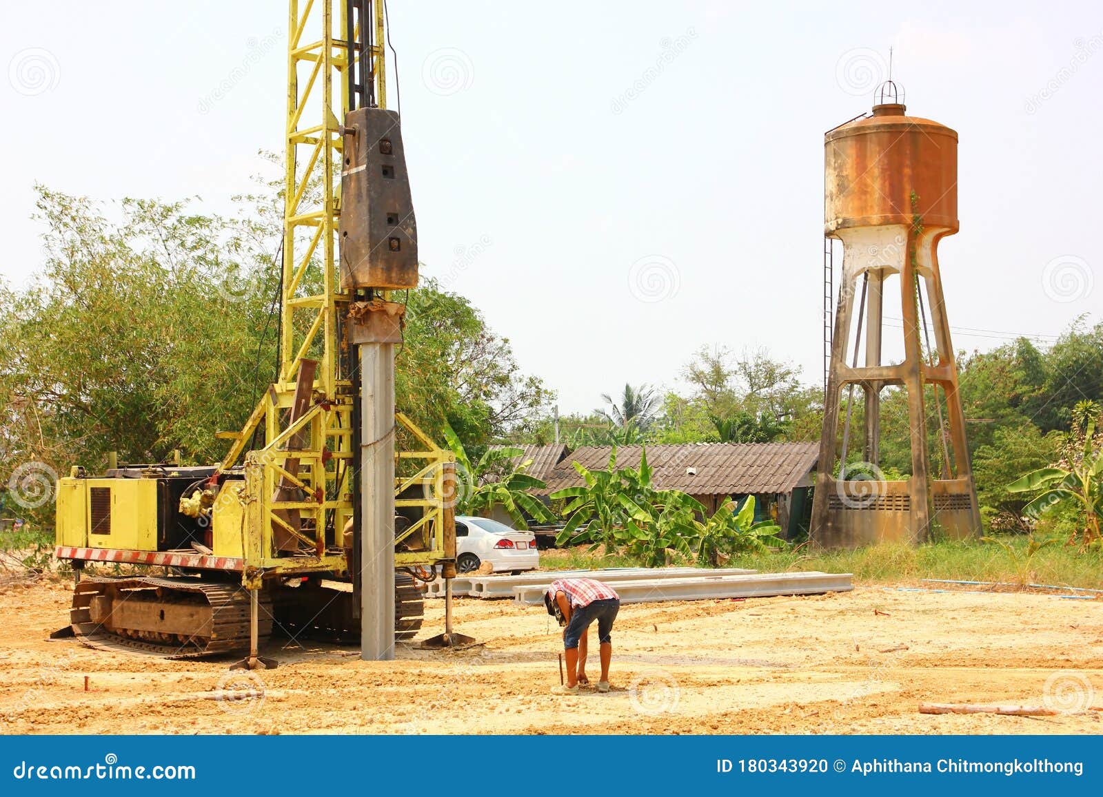 Machine For Marking Road Markings. Upgrading Of Road Markings Stock ...