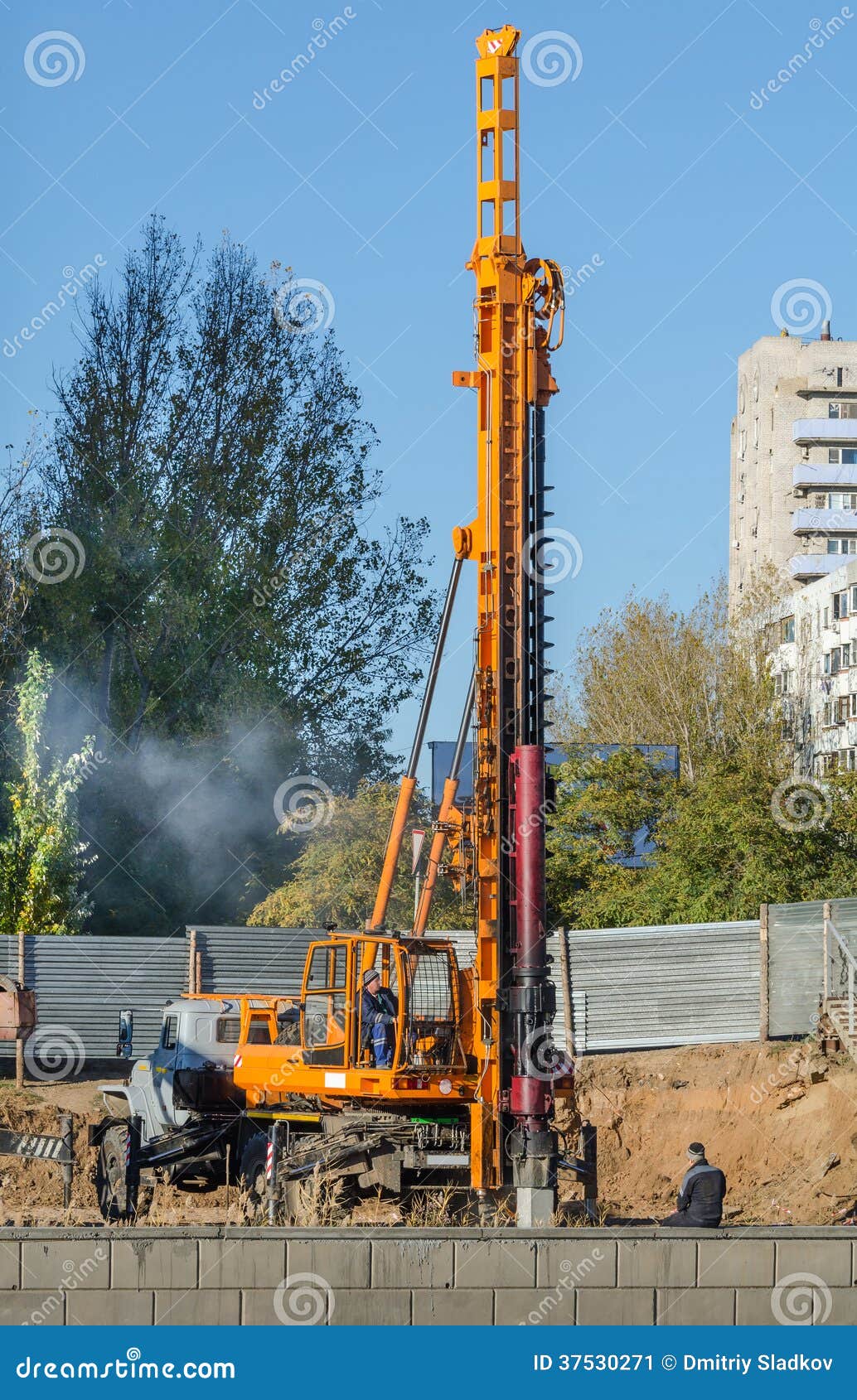 Piling machine stock image. Image of tool, industrial - 37530271