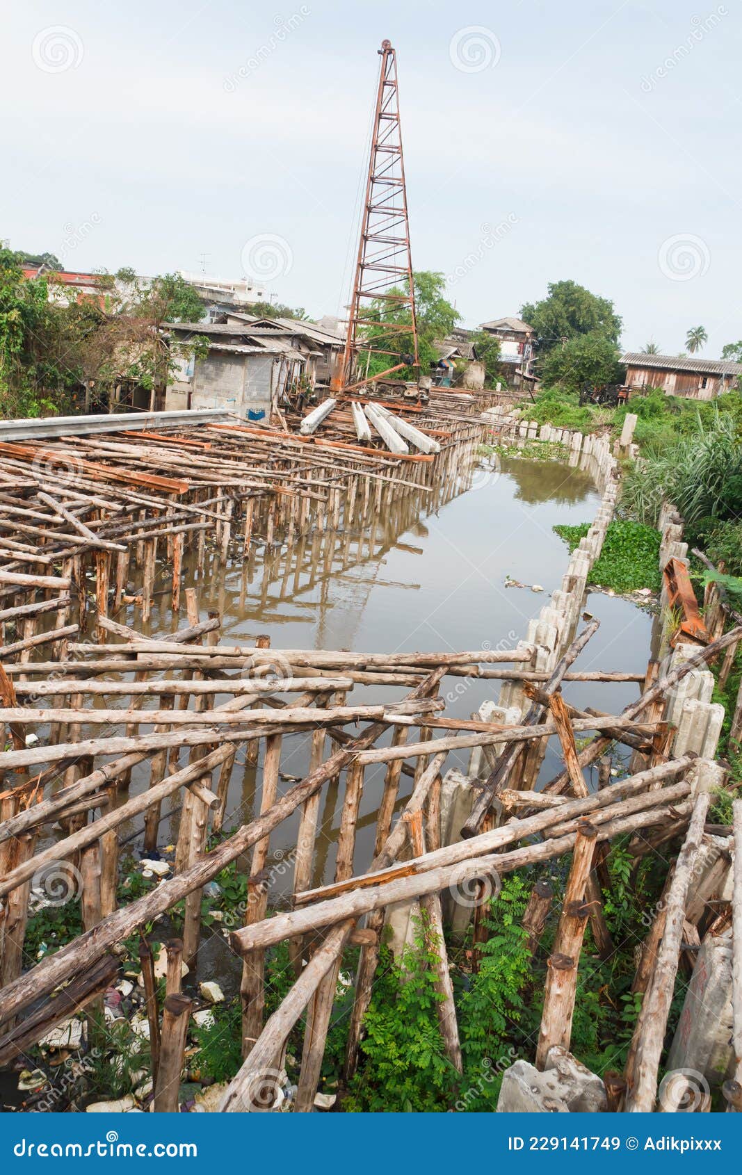 Piling rig stock image. Image of field, industry, natural - 229141749