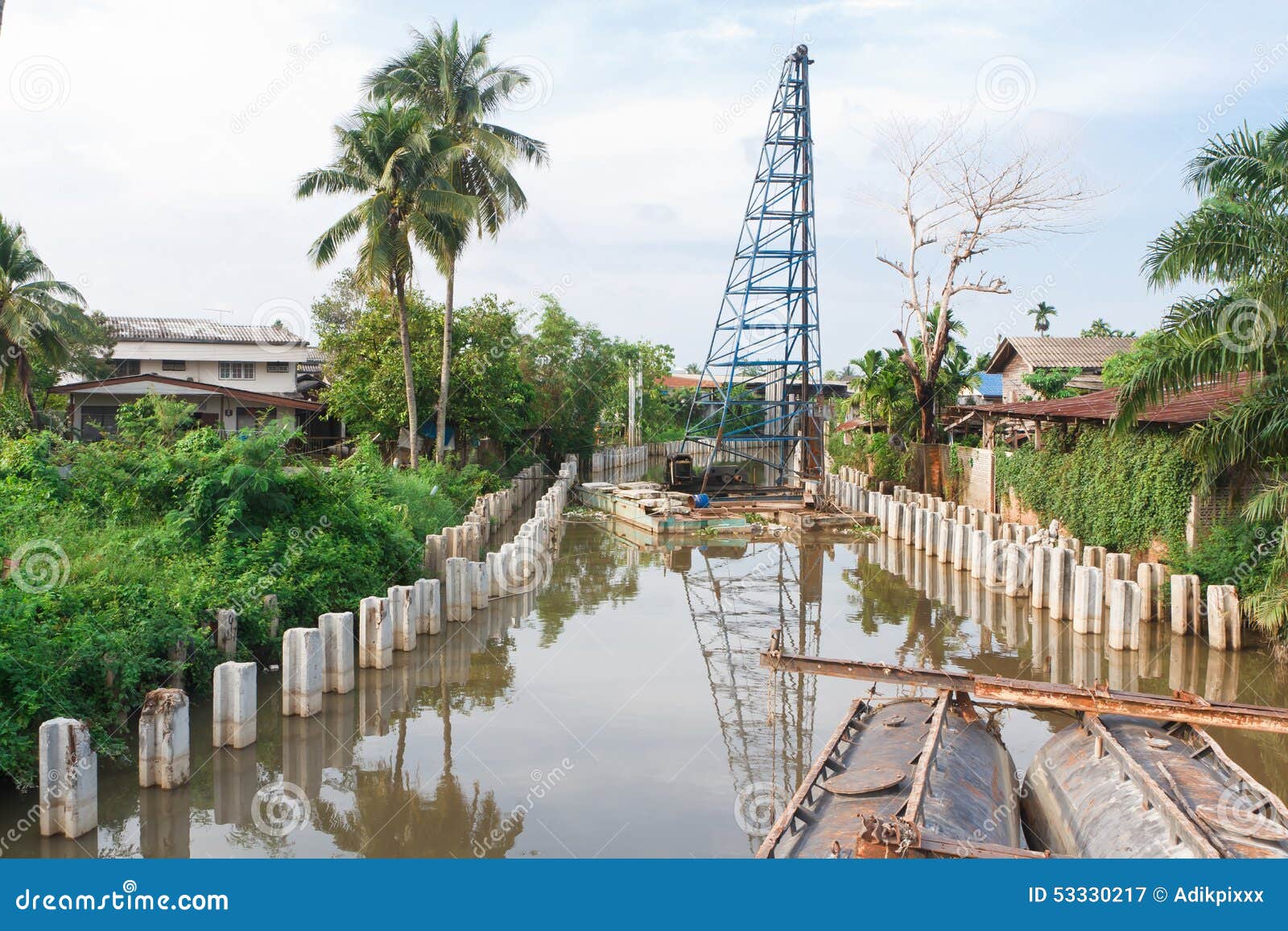Piling rig. stock image. Image of platform, drill, natural - 53330217