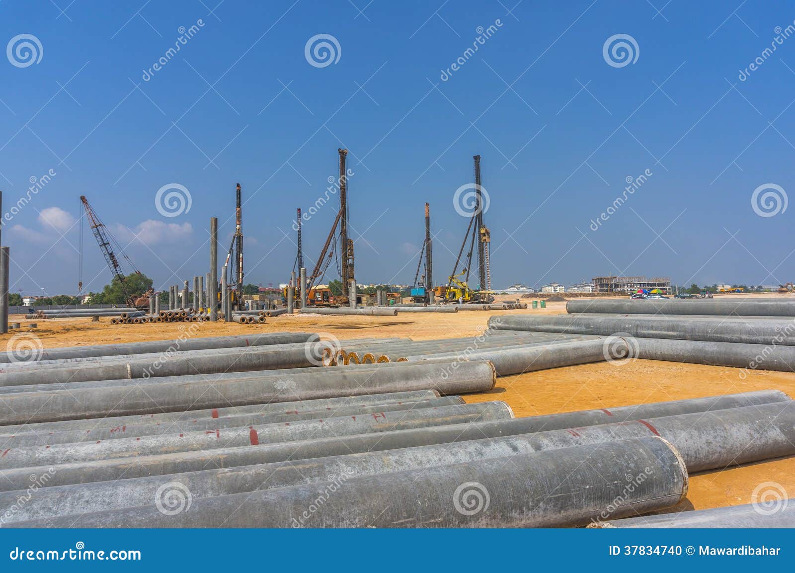 Piling work stock photo. Image of crossings, infrastructure - 37834740