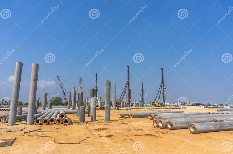 Piling work stock image. Image of architectural, precast - 37834743