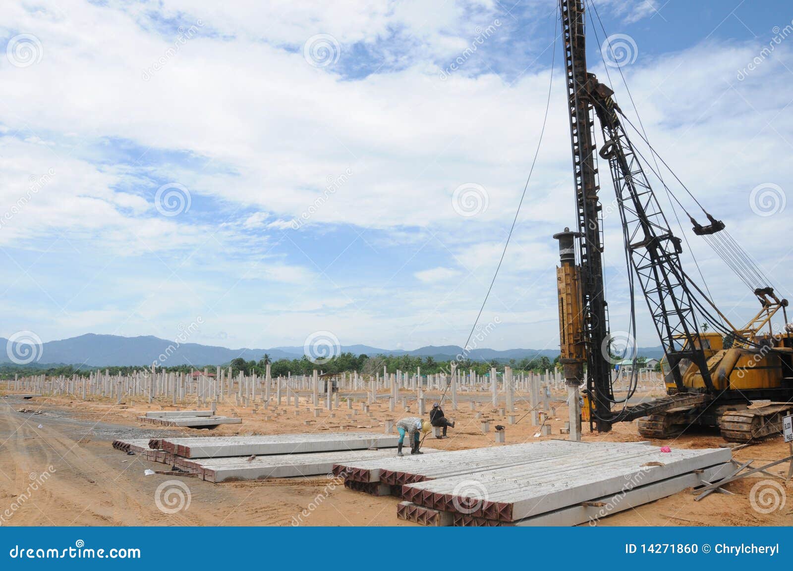 Piling Works stock photo. Image of works, hydraulic, concrete - 14271860