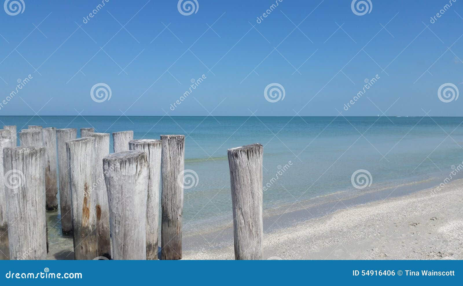 Pilings on Naples Beach stock photo. Image of naples - 54916406
