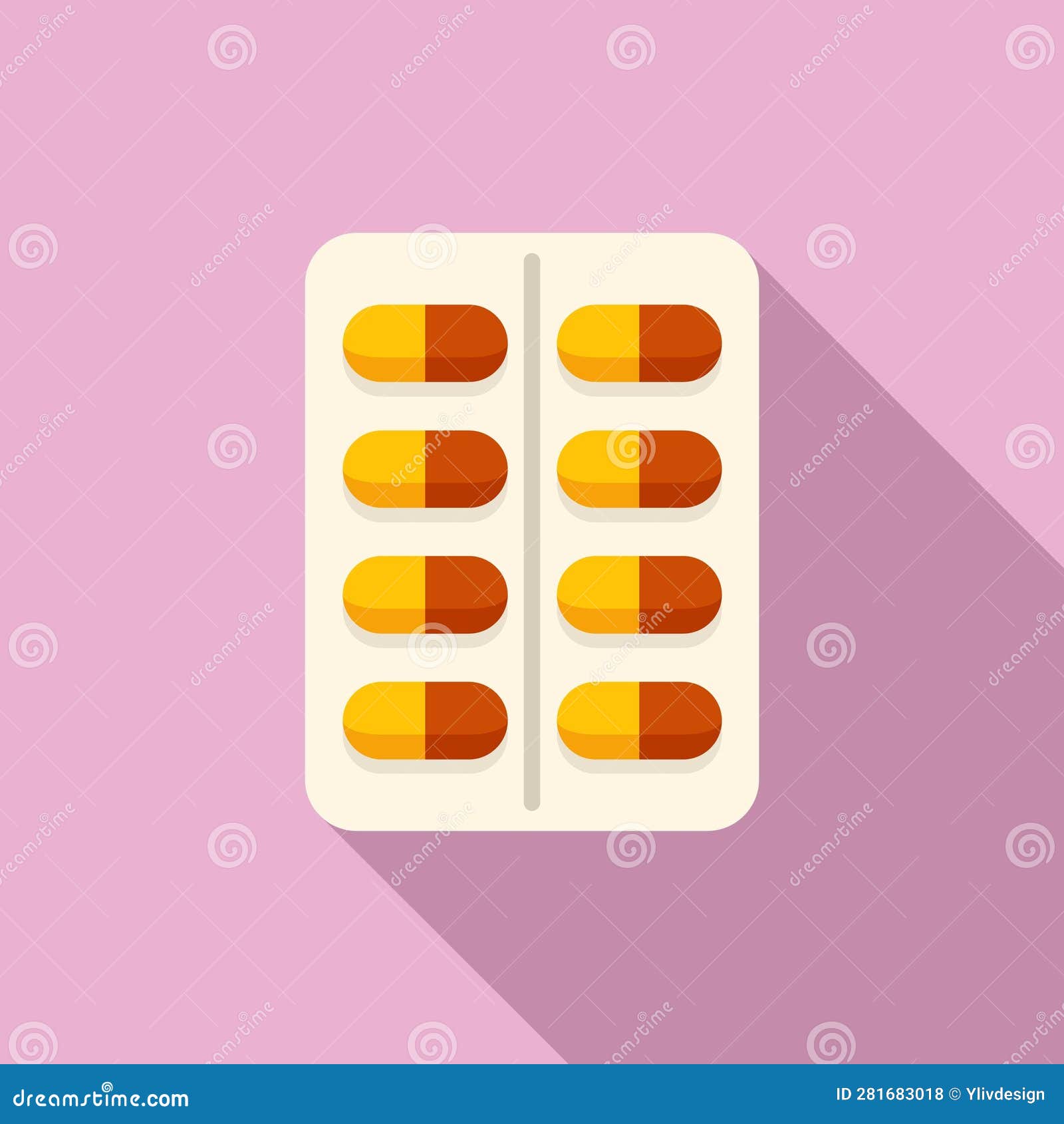 Pill Blister Icon Flat Vector. Bacteria Resistant Stock Vector ...