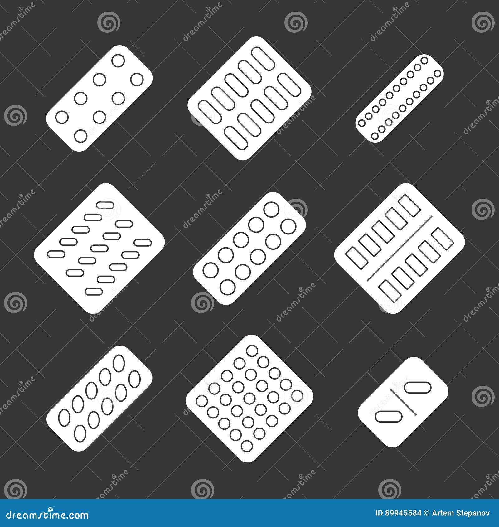Pill Blister Pack Icon stock vector. Illustration of antibiotic - 89945584