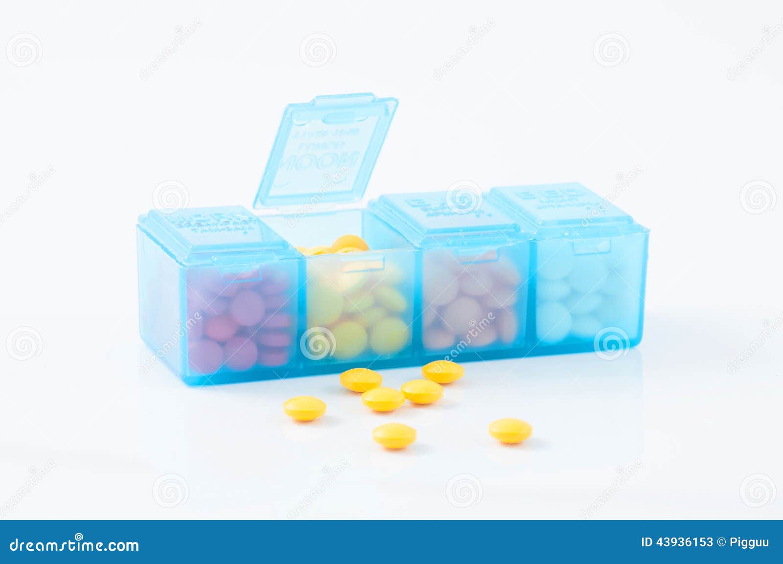 Pill box stock image. Image of health, blue, white, drug - 43936153
