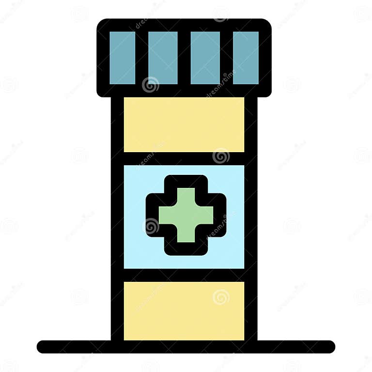 Pill Box Icon Color Outline Vector Stock Vector - Illustration of ...