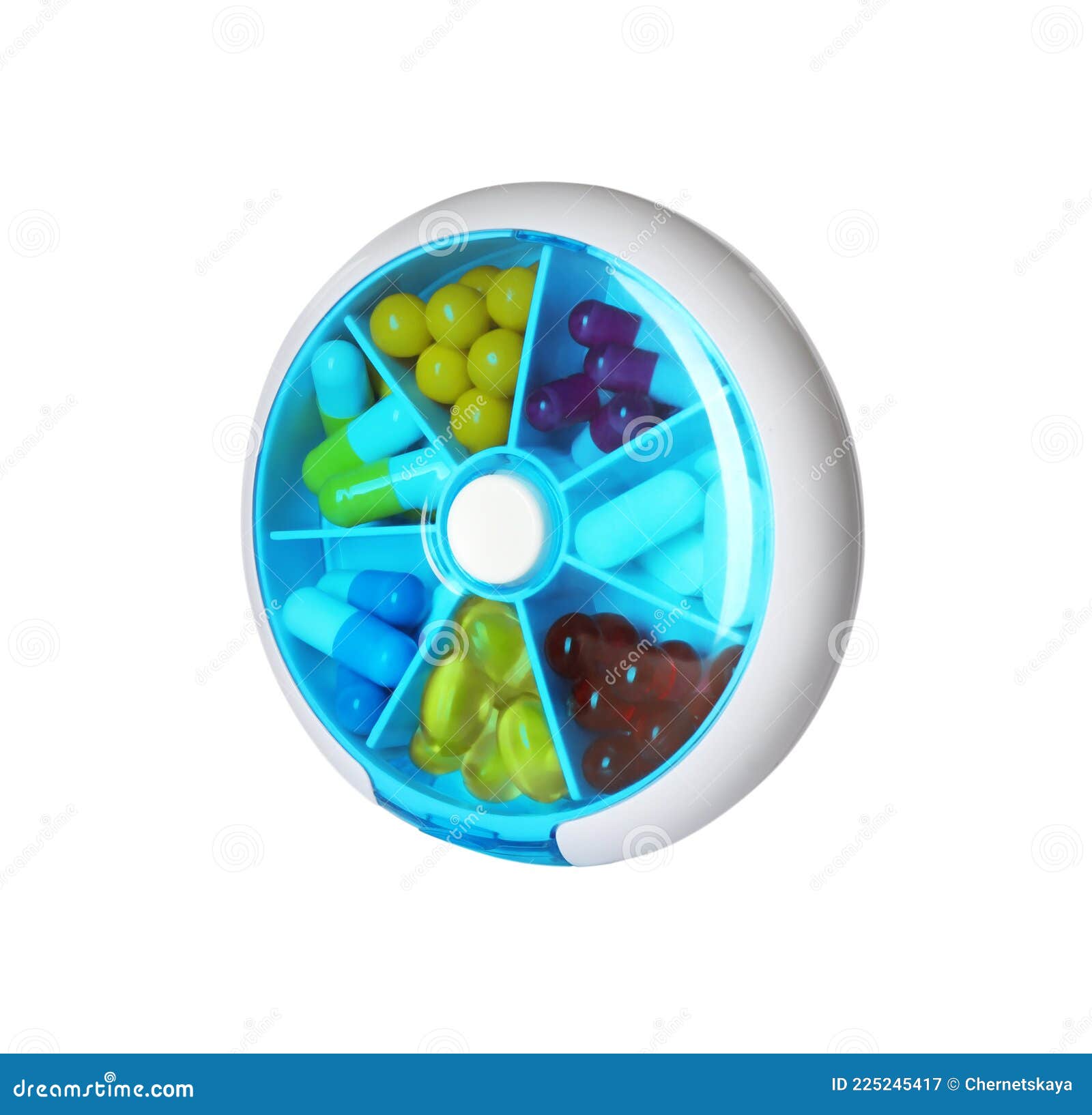 Pill Box with Medicaments Isolated on White Stock Image - Image of drug ...