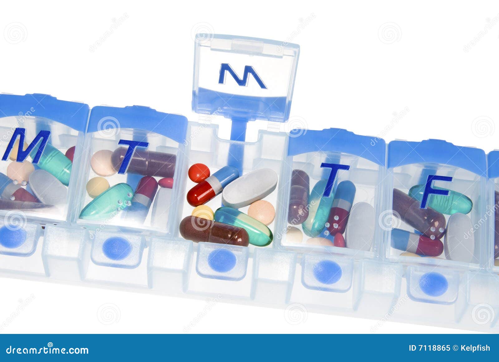 Pill box for medication stock image. Image of plastic - 7118865