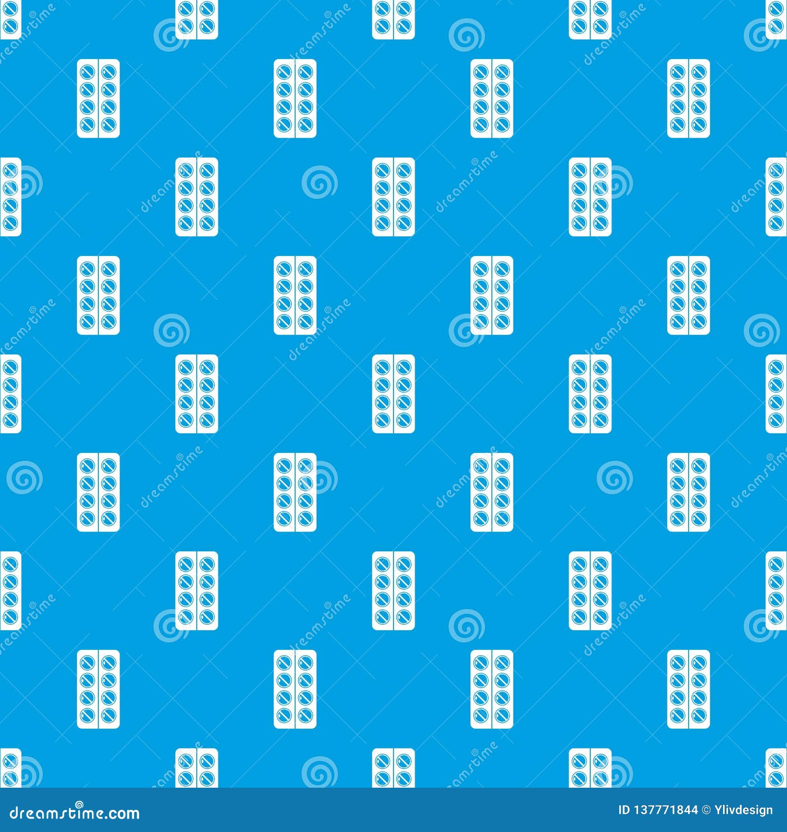 Pill Box Pattern Vector Seamless Blue Stock Vector - Illustration of ...