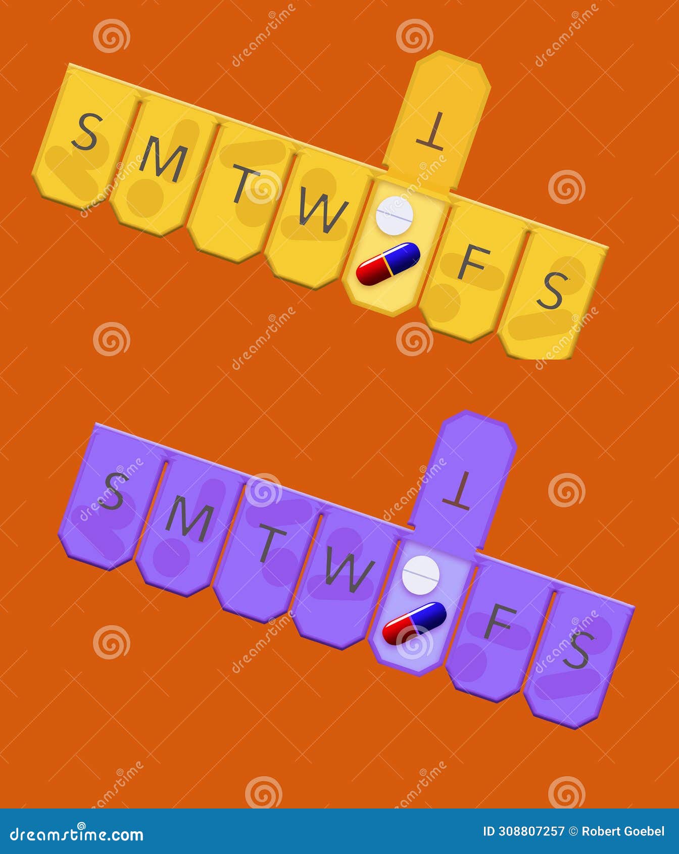 Pill Boxes that Divide Doses by the Day of the Week are Seen Stock ...