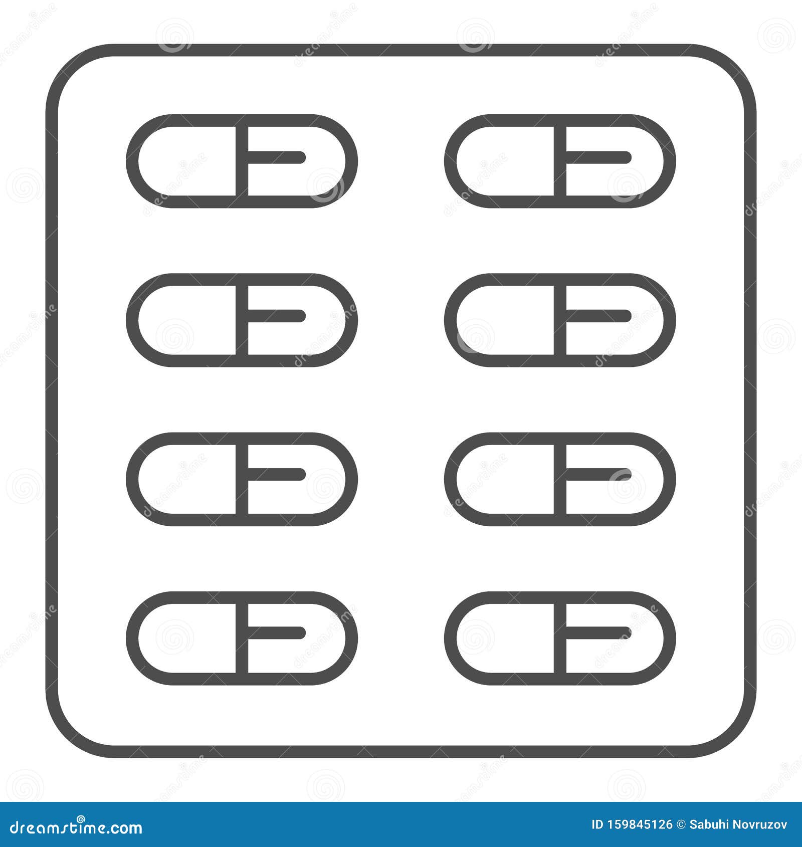 Pill Capsule Thin Line Icon. Pharmaceutical Vector Illustration ...